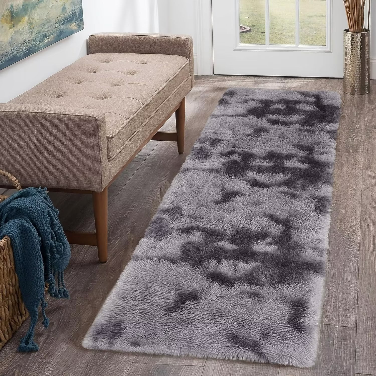 GlowSol 2' x 6' Hallway Runner Rug Shag Furry Runner Rug Plush Fluffy ...