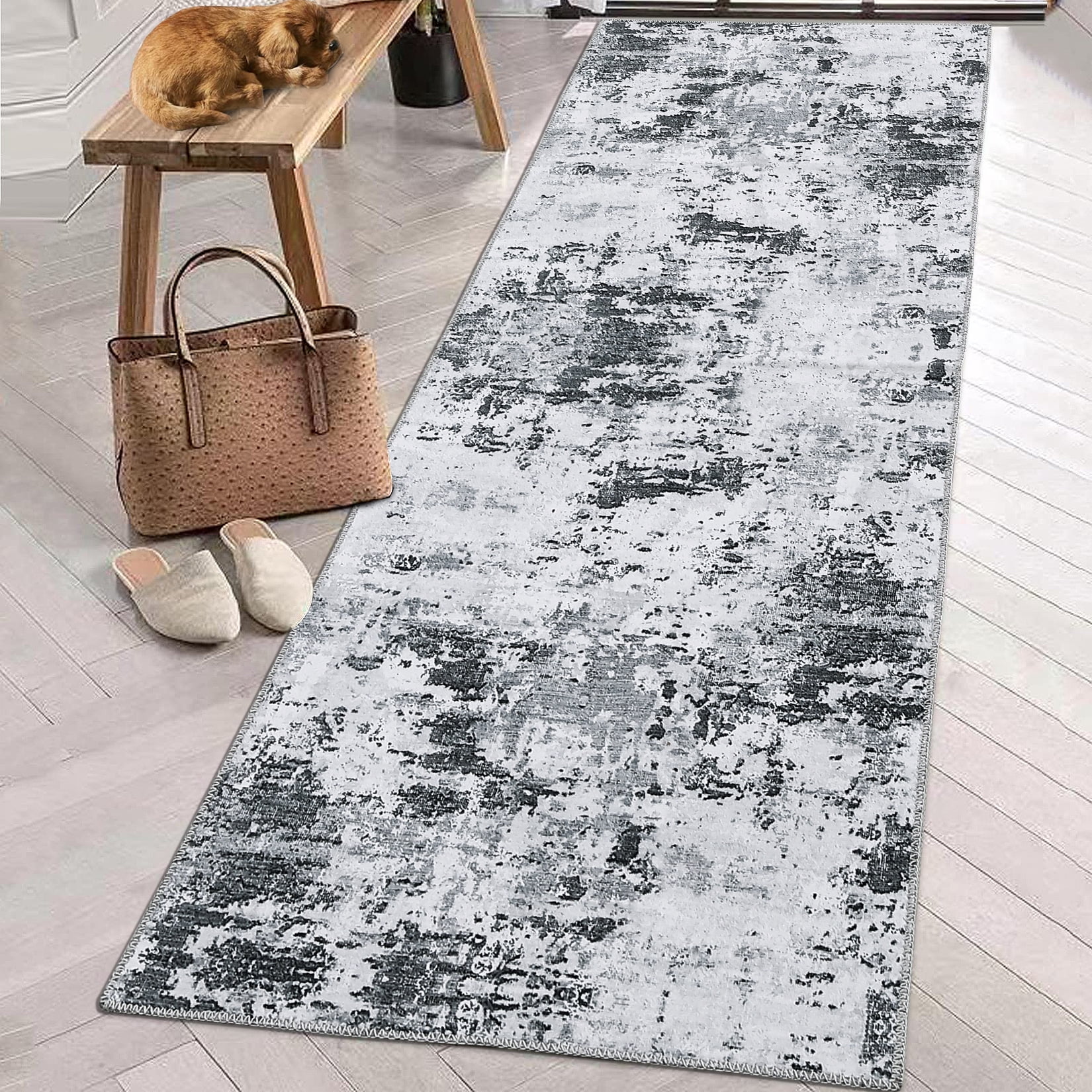 GlowSol 2' x 8' Kitchen Runner Rug Modern Abstract Rug Indoor Washable ...