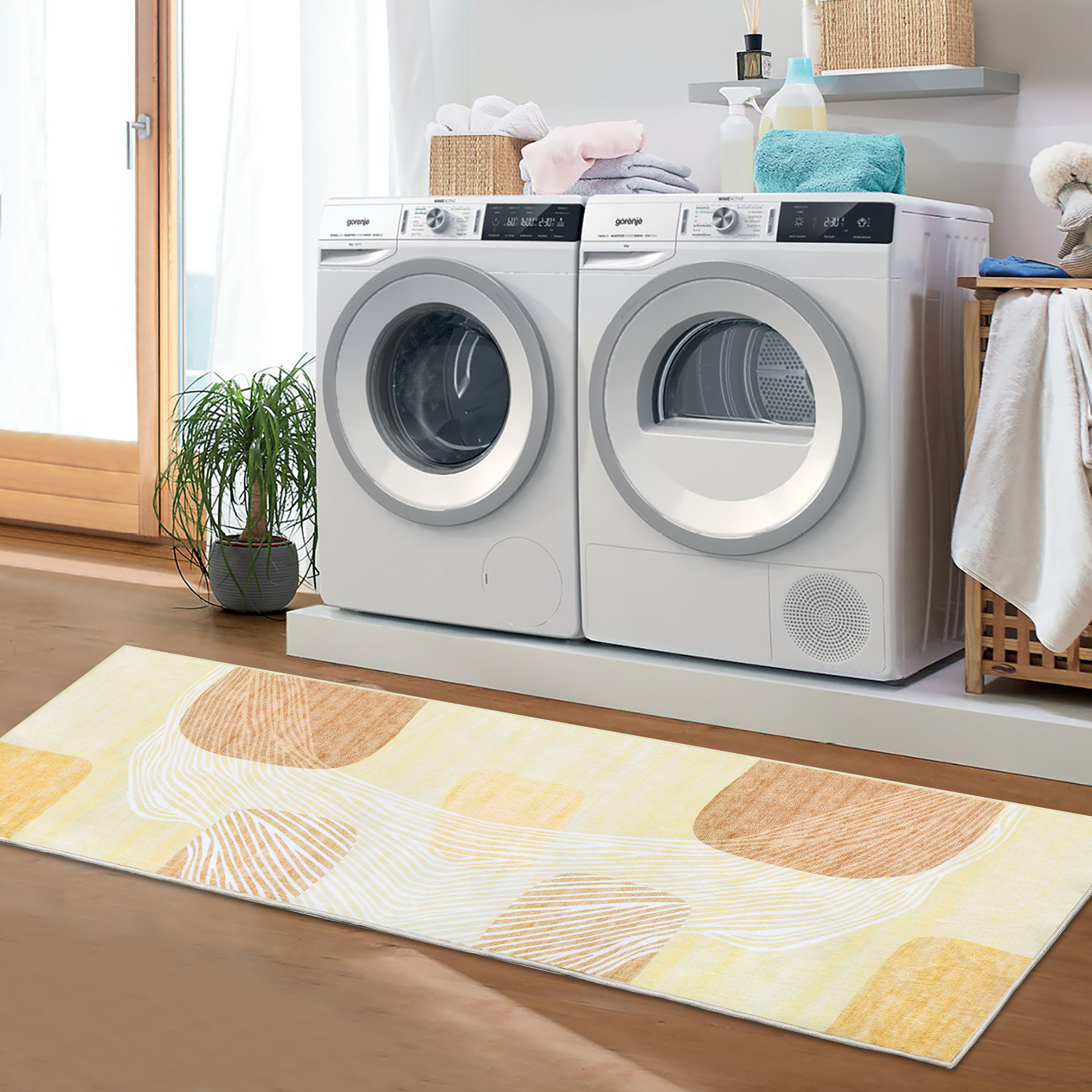 GlowSol 2'x6' Long Runner Rug Modern Rugs Minimalist Lines Abstract ...