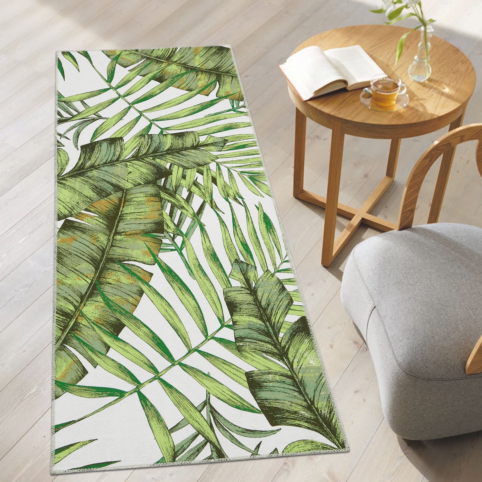 GlowSol 2'x6' Runner Rug Kitchen Hallway Runners Palm Tree Leaf Pattern ...