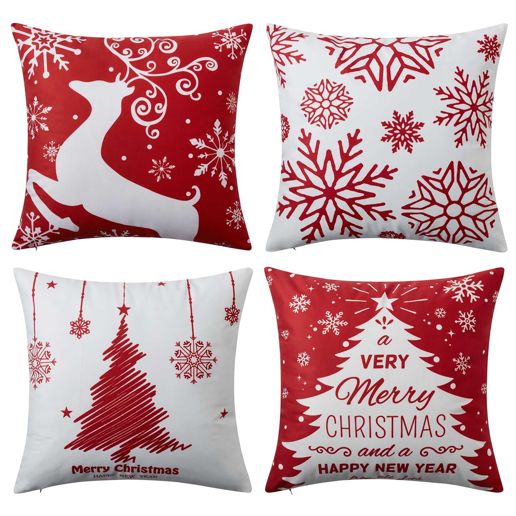 GlowSol 20"x20" Throw Pillow Covers Modern Holiday Rustic Throw Pillow ...