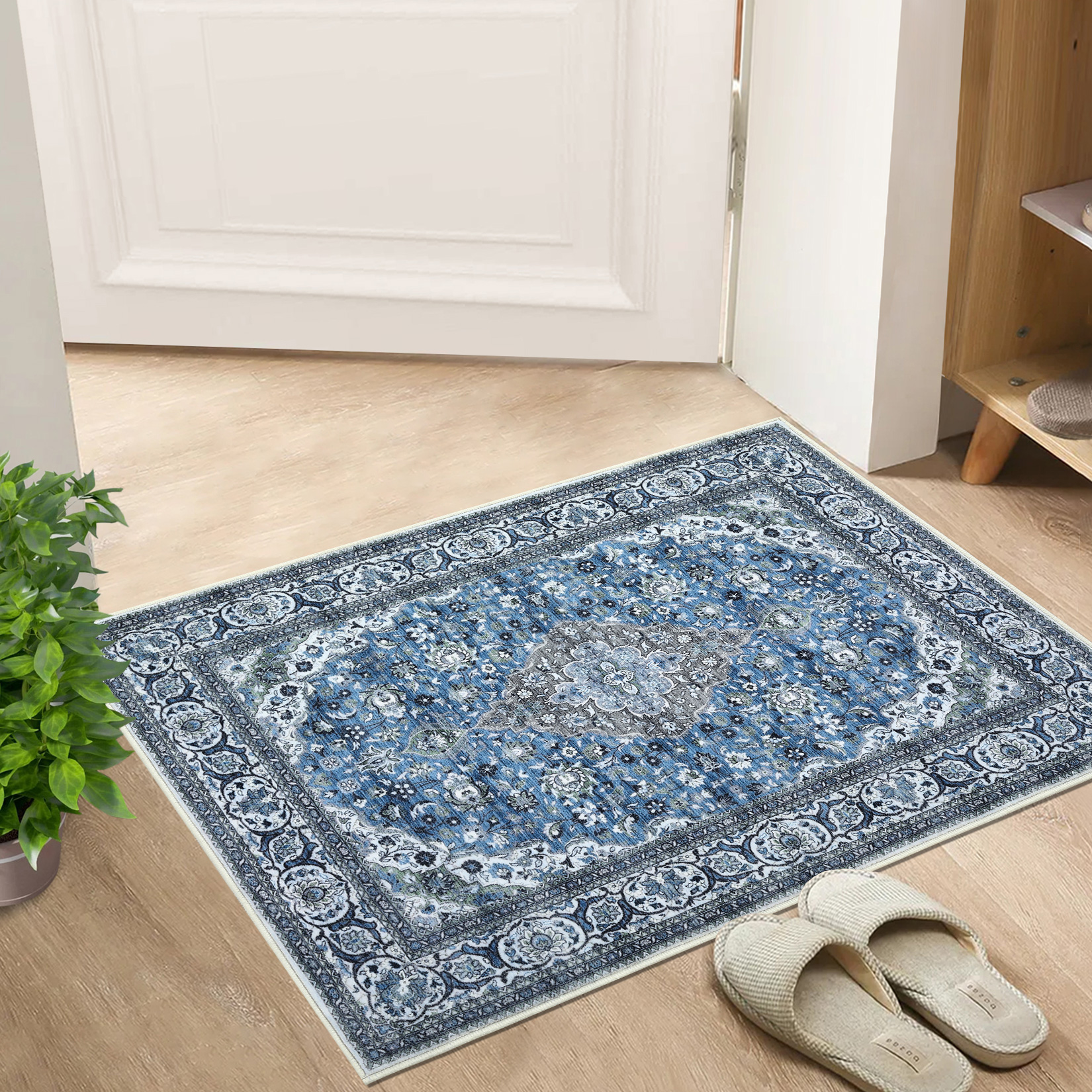 GlowSol 2x3 Small Area Rug Vintage Medallion Doormat Floral Door Mat ...