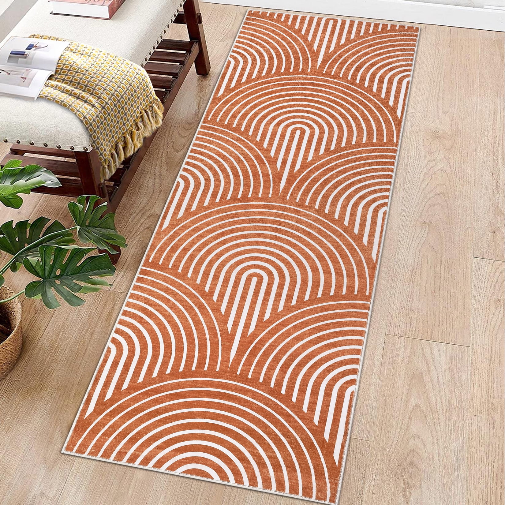 GlowSol 2x6 Runner Rug Washable Rug Modern Geometric Rug Runner Soft ...