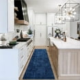GlowSol Navy Blue Shaggy Rug, 2x8 Feet Hallway Runner, Plush, Soft ...