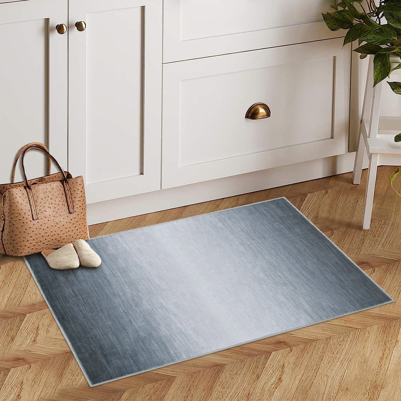 GlowSol 3x5 Washable Area Rug Contemporary Ombre Soft Mat Modern Non ...