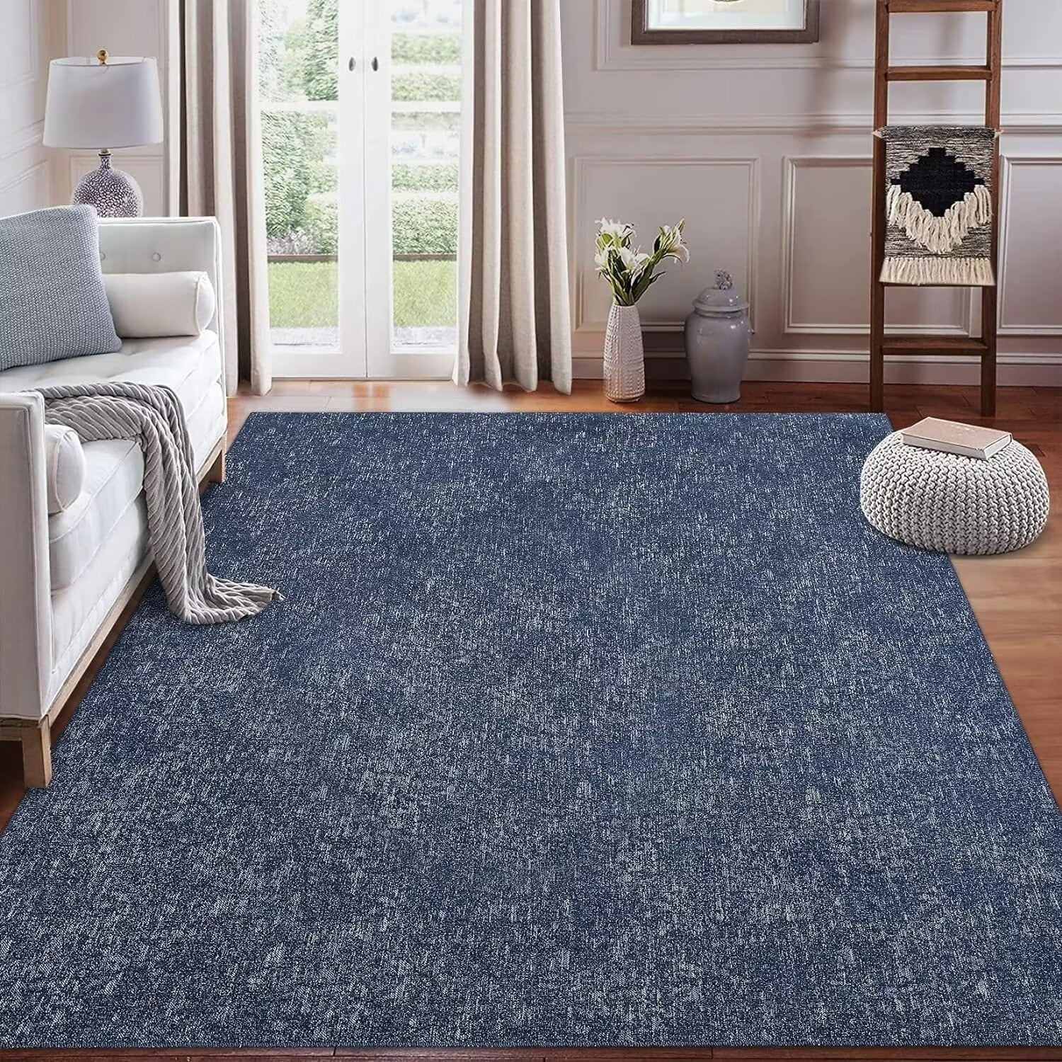 GlowSol 4' x 6' Area Rug Jacquard Textured Rug Modern Solid Farmhouse ...
