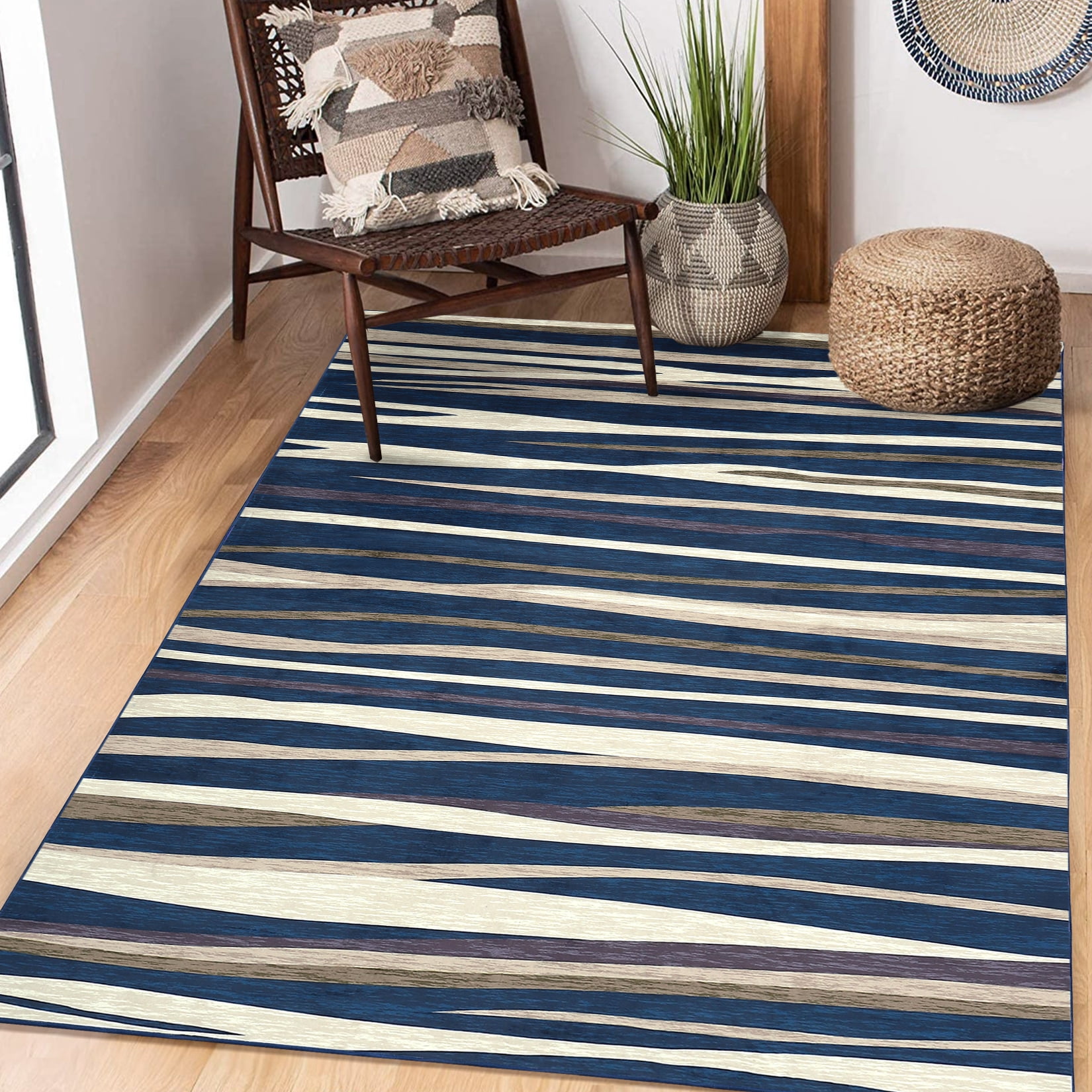 GlowSol 4x6 Washable Area Rug Modern Abstract Colorful Area Rug Indoor ...