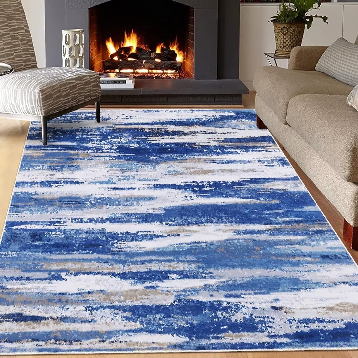 GlowSol 5' x 7' Area Rug Contemporary Abstract Area Rug Colorful Area ...