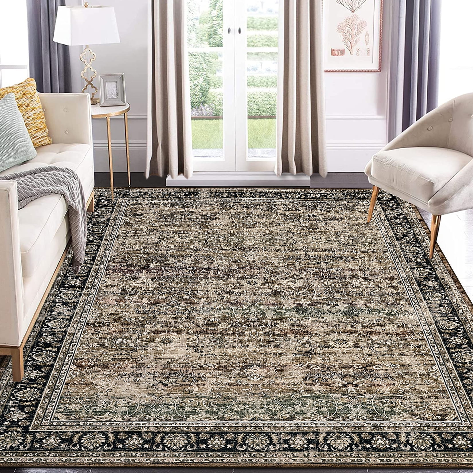 GlowSol 5' x 7' Area Rugs for Living Room Bedroom Vintage Distressed ...