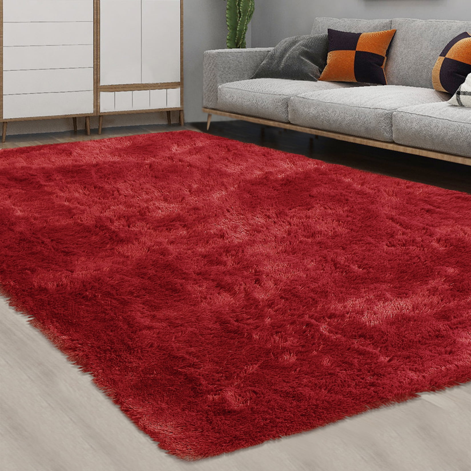 GlowSol 5x8 Modern Shag Area Rug Bedroom Living Room Rugs Fluffy Anti ...