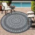 GlowSol 6x6 Round Outdoor Rug for Picnic Beach Deck-Outdoor Waterproof ...
