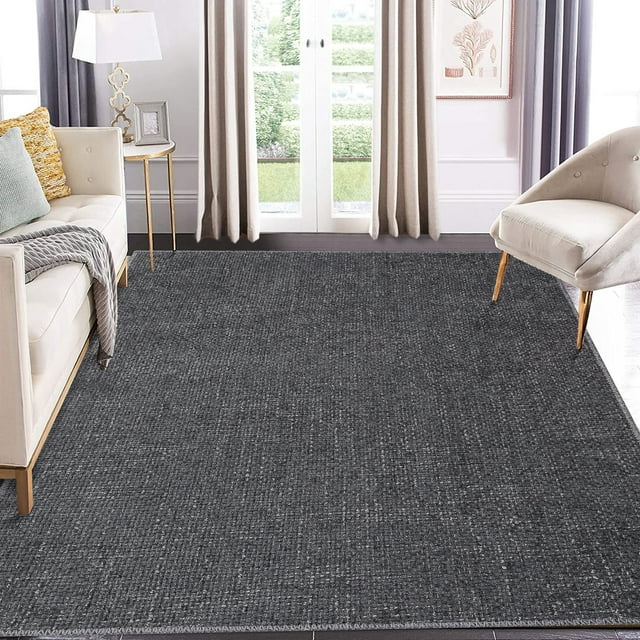 GlowSol 8' x 10' Area Rug Modern Solid Textured Area Rug Indoor Low ...