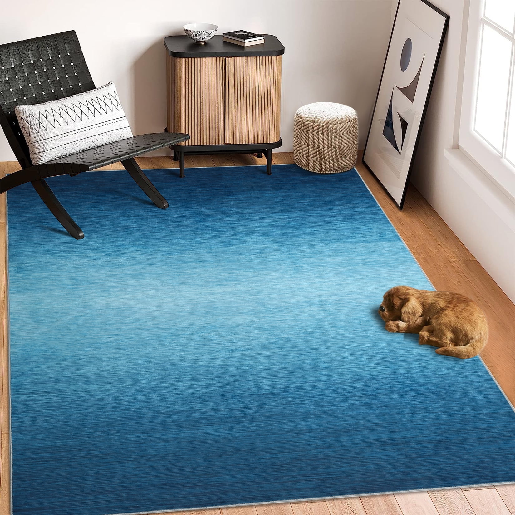 GlowSol 9' x 12' Large Living Room Rug Washable Rug Ombre Area Rug ...