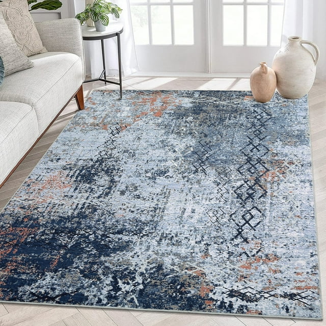 GlowSol 9'x12' Large Area Rug Modern Abstract Geometric Rug Non-Slip ...