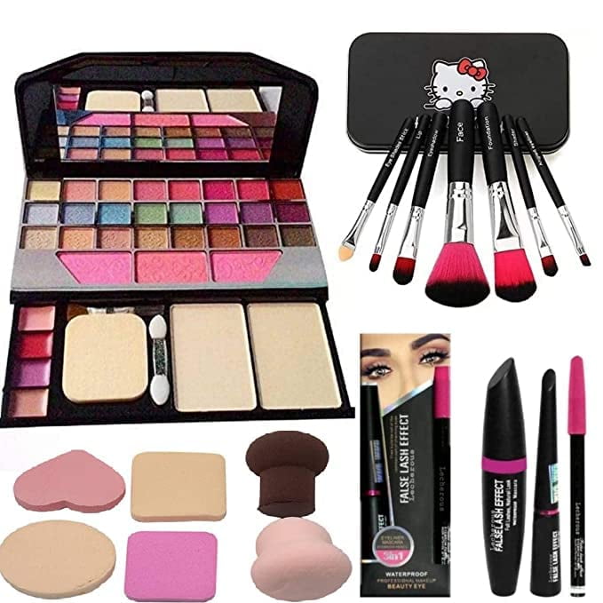 Glowhouse Makeup Eyeshadow With 7pc Makeup Brush Set 3 In1 Combo ...