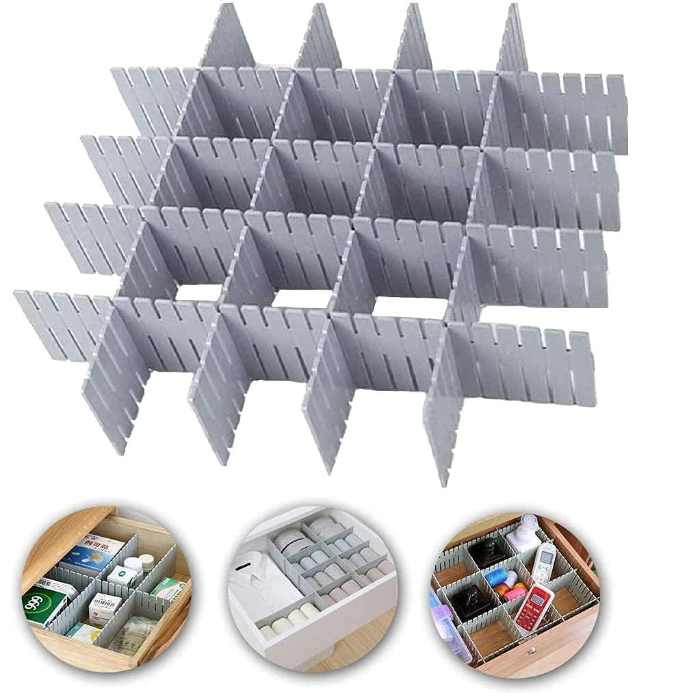 Glowick Self Assembly Plastic Drawer Divider Storage Organizer ...