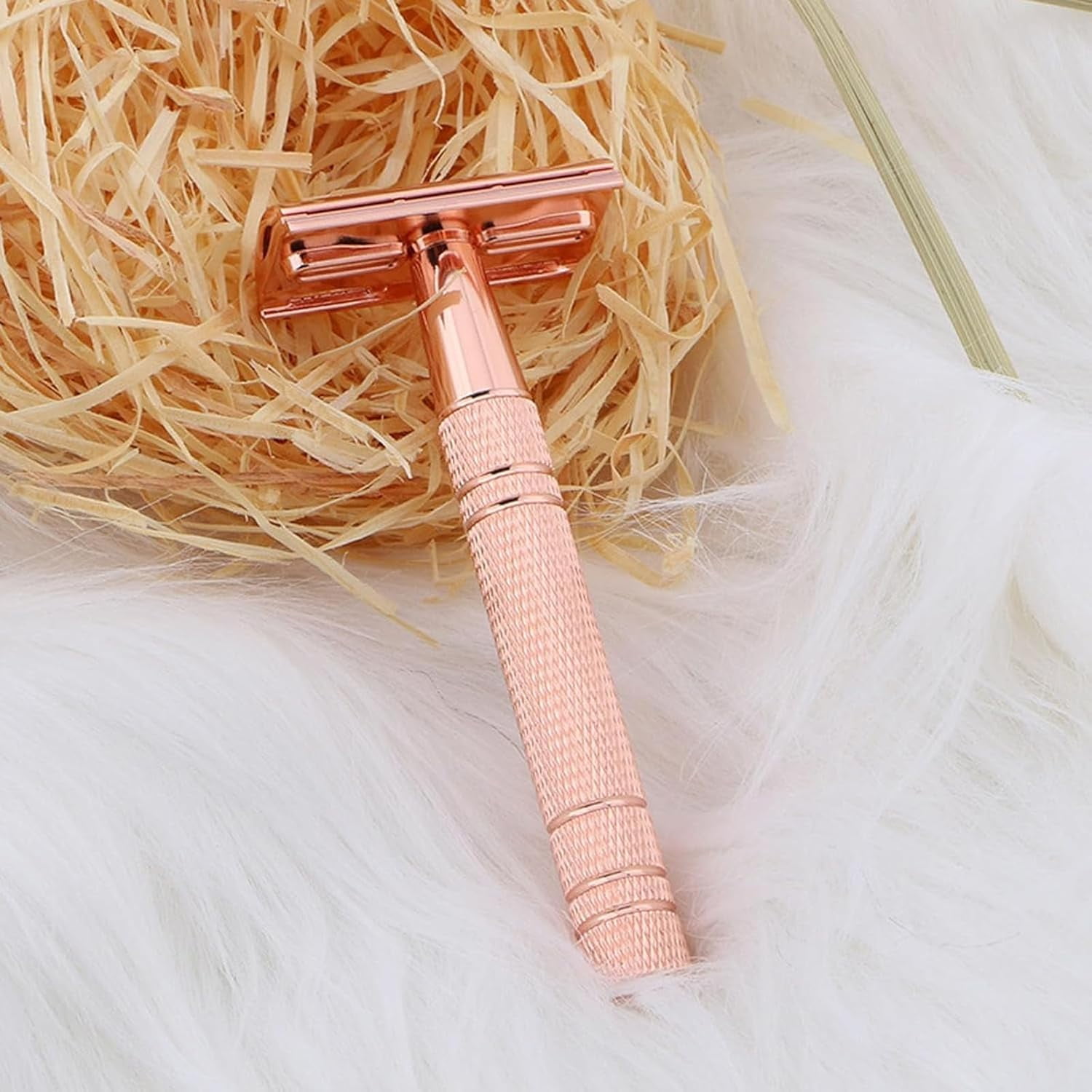 Glowie Care Razor, Glowie Single Blade Razor, Rose Gold Double Edge ...