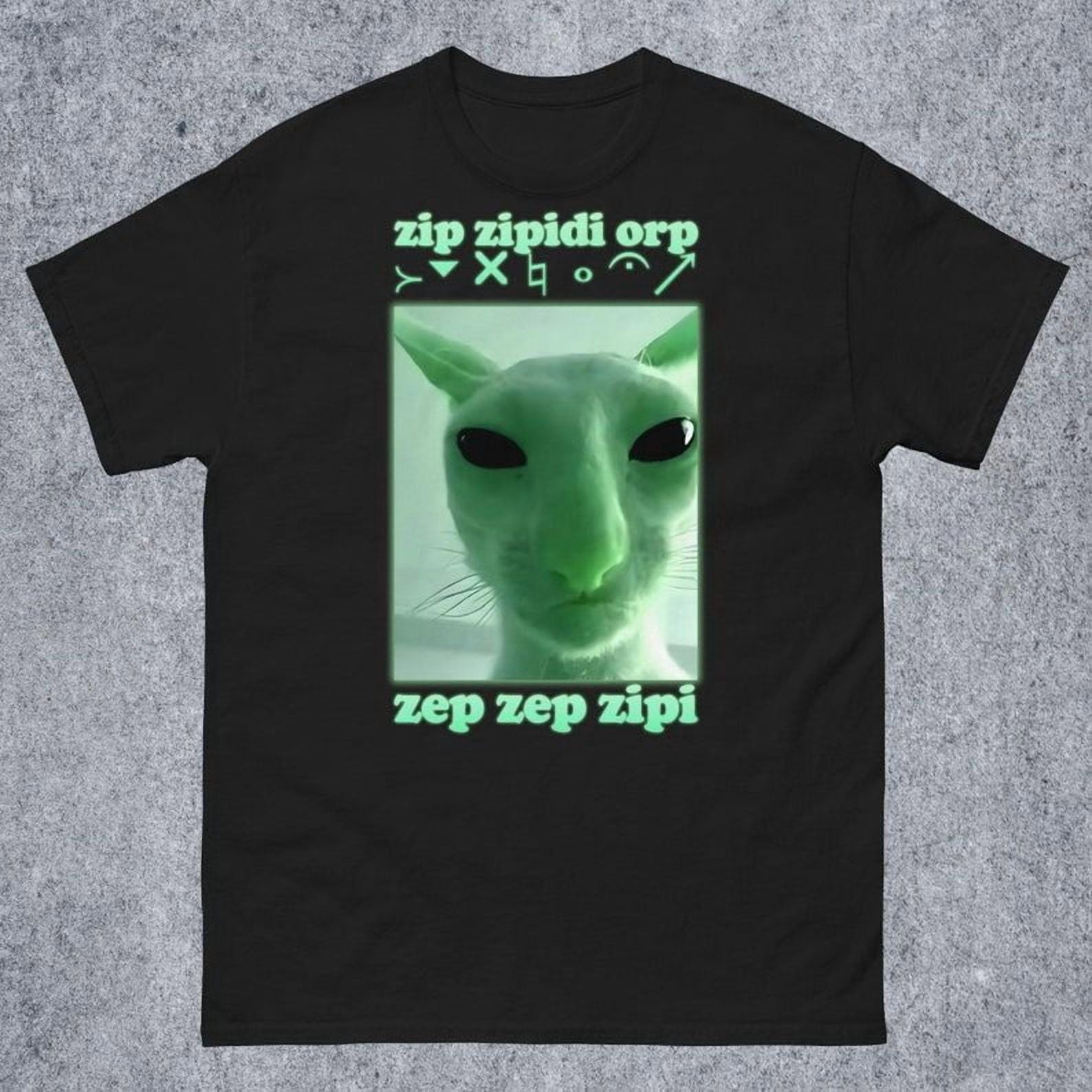 Glowing Alien Cat Illustration Tee Featuring Surreal Zip Zipidi Orp ...