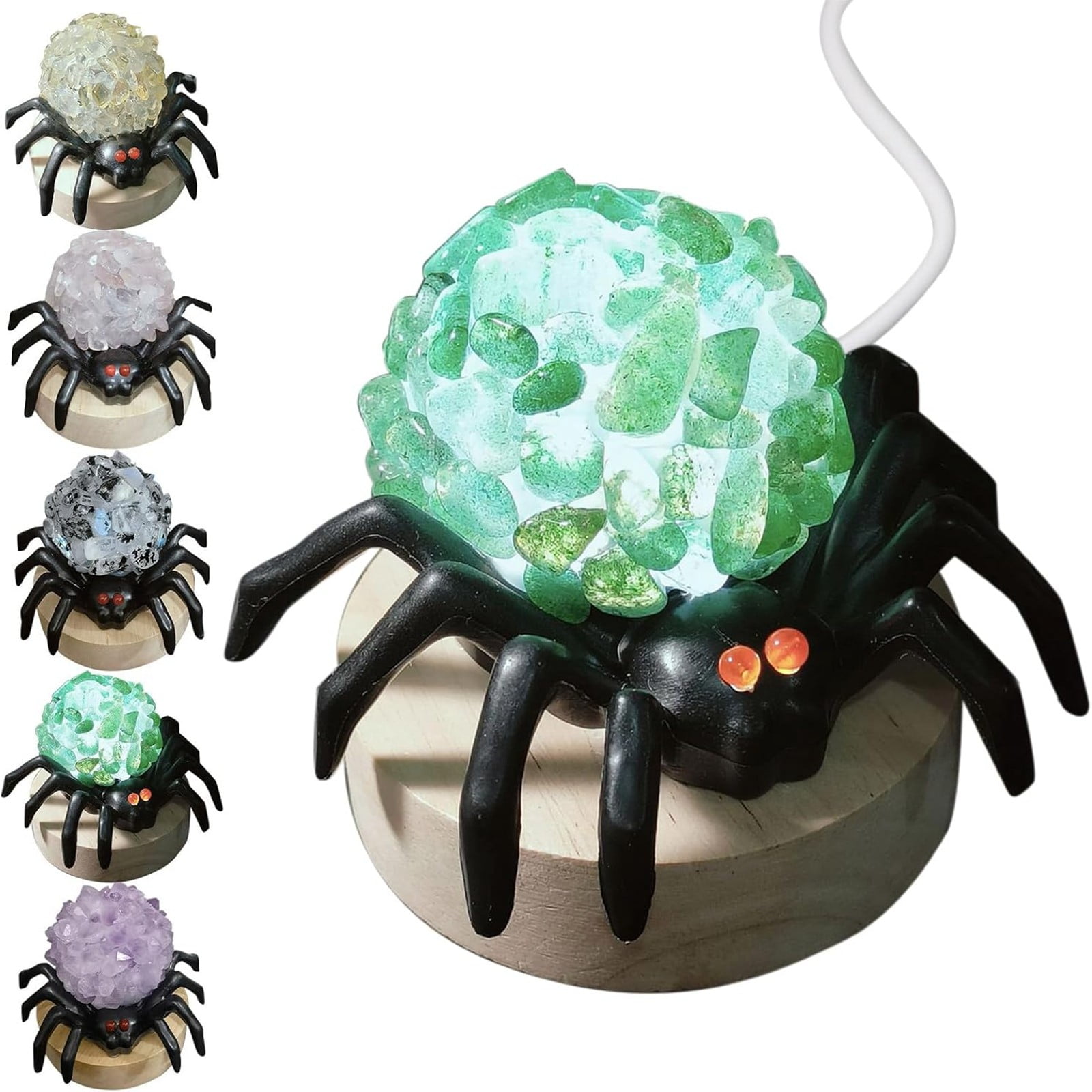 Glowing Amethyst Crystal Night Light with Base - Halloween Lamp Decor ...