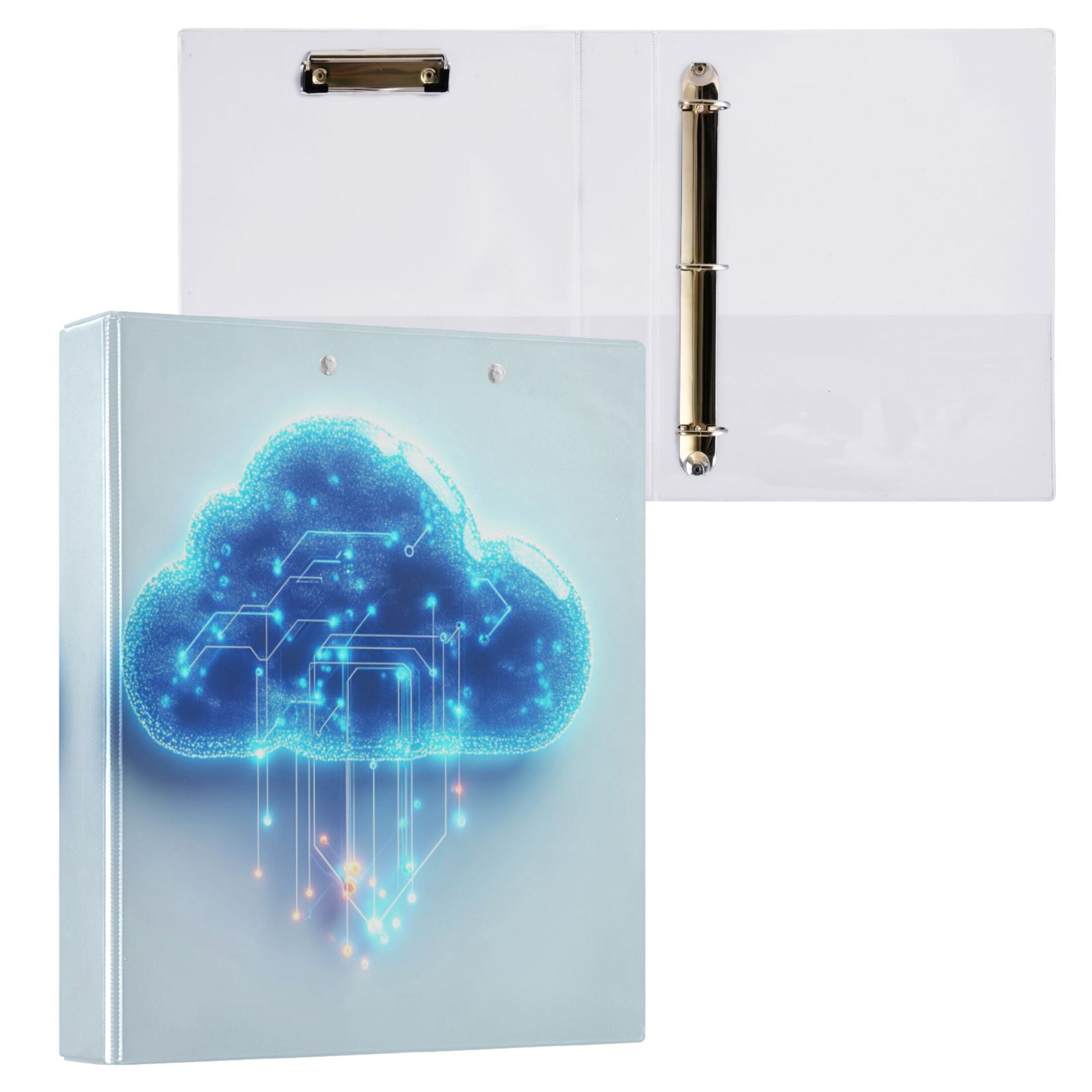 Glowing Blue Clouds 3 Ring Hardcover Binders 1.5in Round Rings for ...