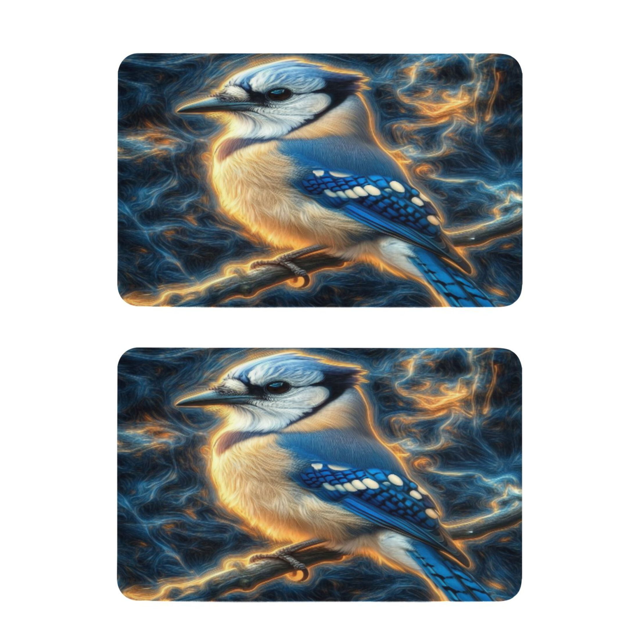 Glowing Blue Jay 2 Pack 4x2.5 Inch Magnetic Stickers Thick and Strong ...