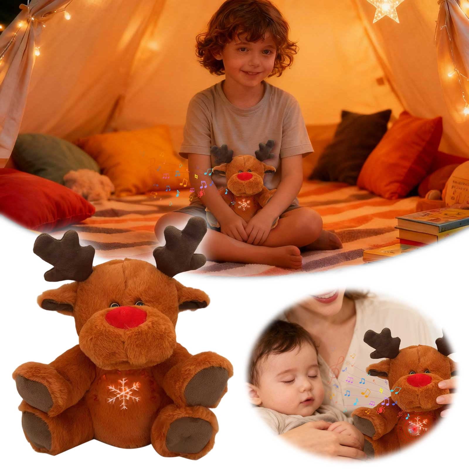 Glowing & Breathing LED Light Up Stuffed Animal Cuddle For Kids ...