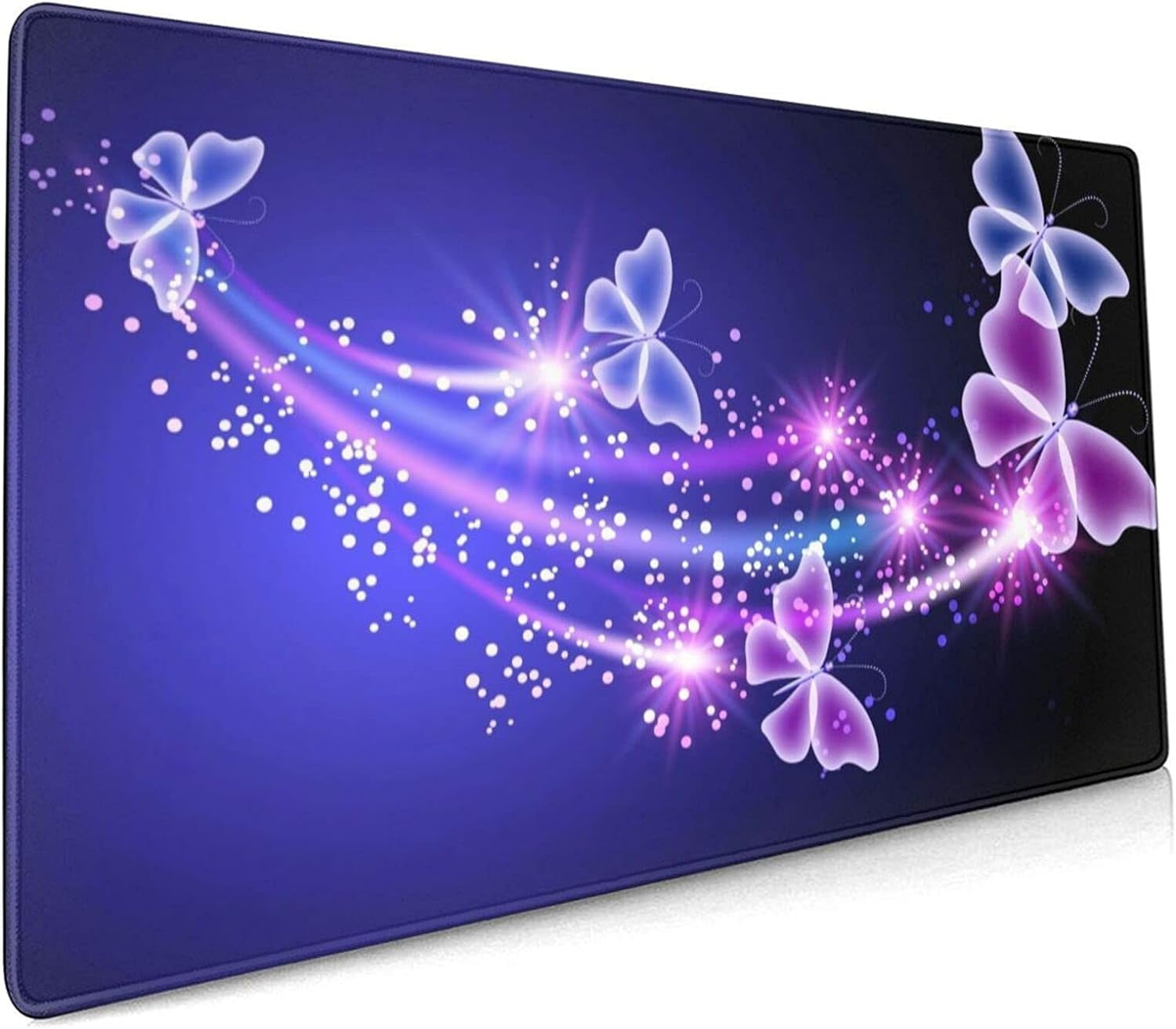 Glowing Butterfly Extended Mouse Pad 35.4x15.7 Inch XXL Purple Pink ...
