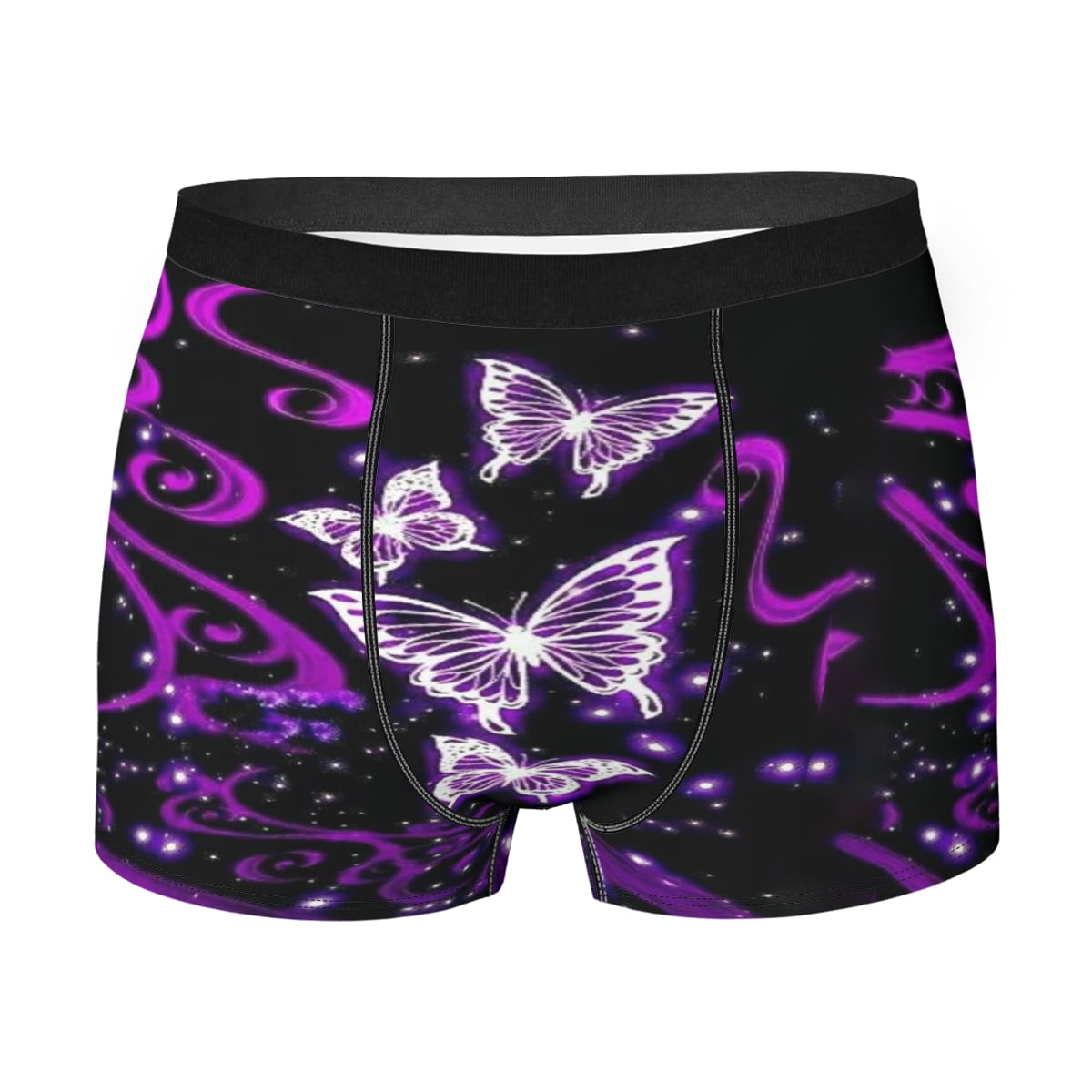 Glowing Butterfly Purple Background Boxer Shorts For Man 3D Print Male ...