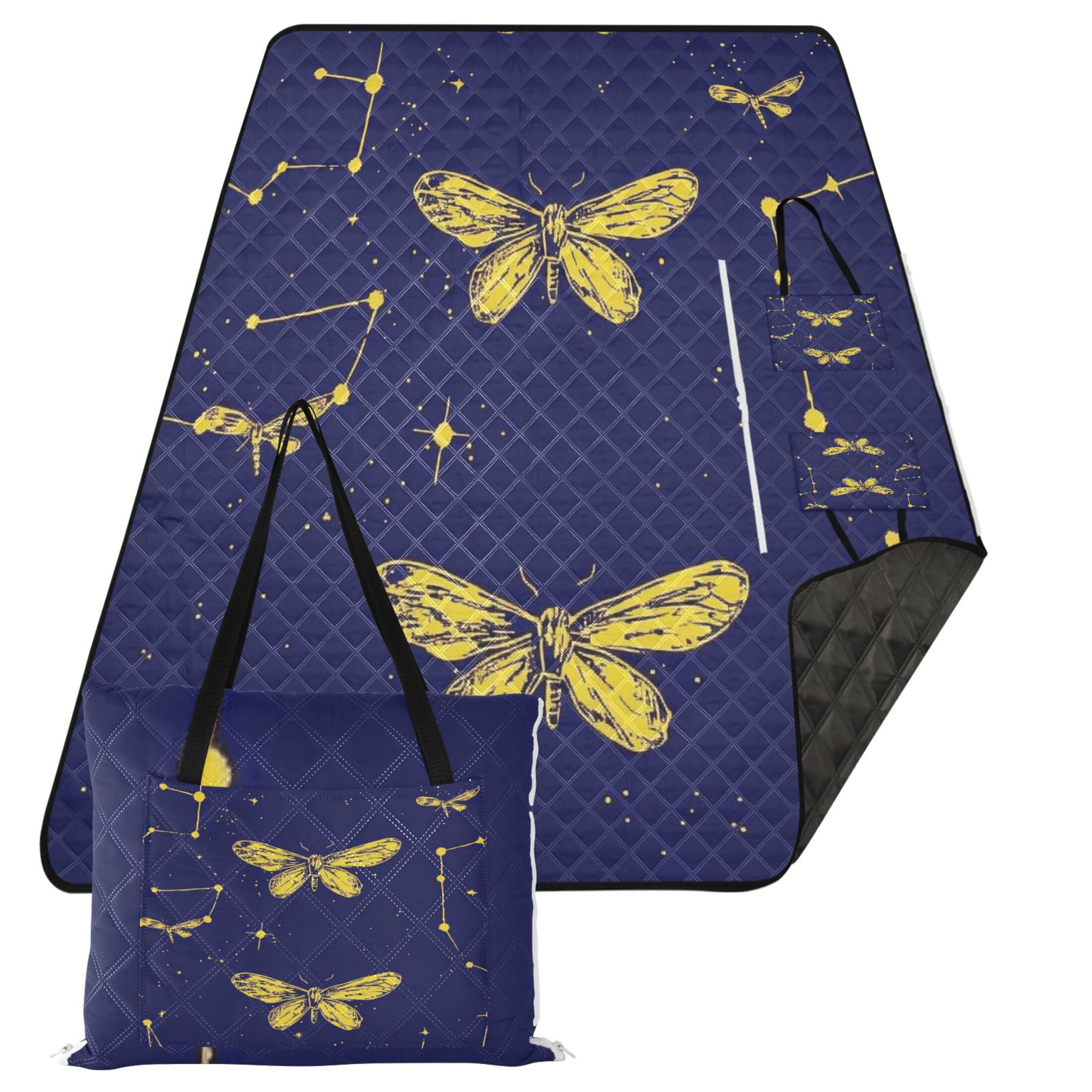 Glowing Butterfly in Space 60x80in Waterproof Picnic Mat, Foldable ...