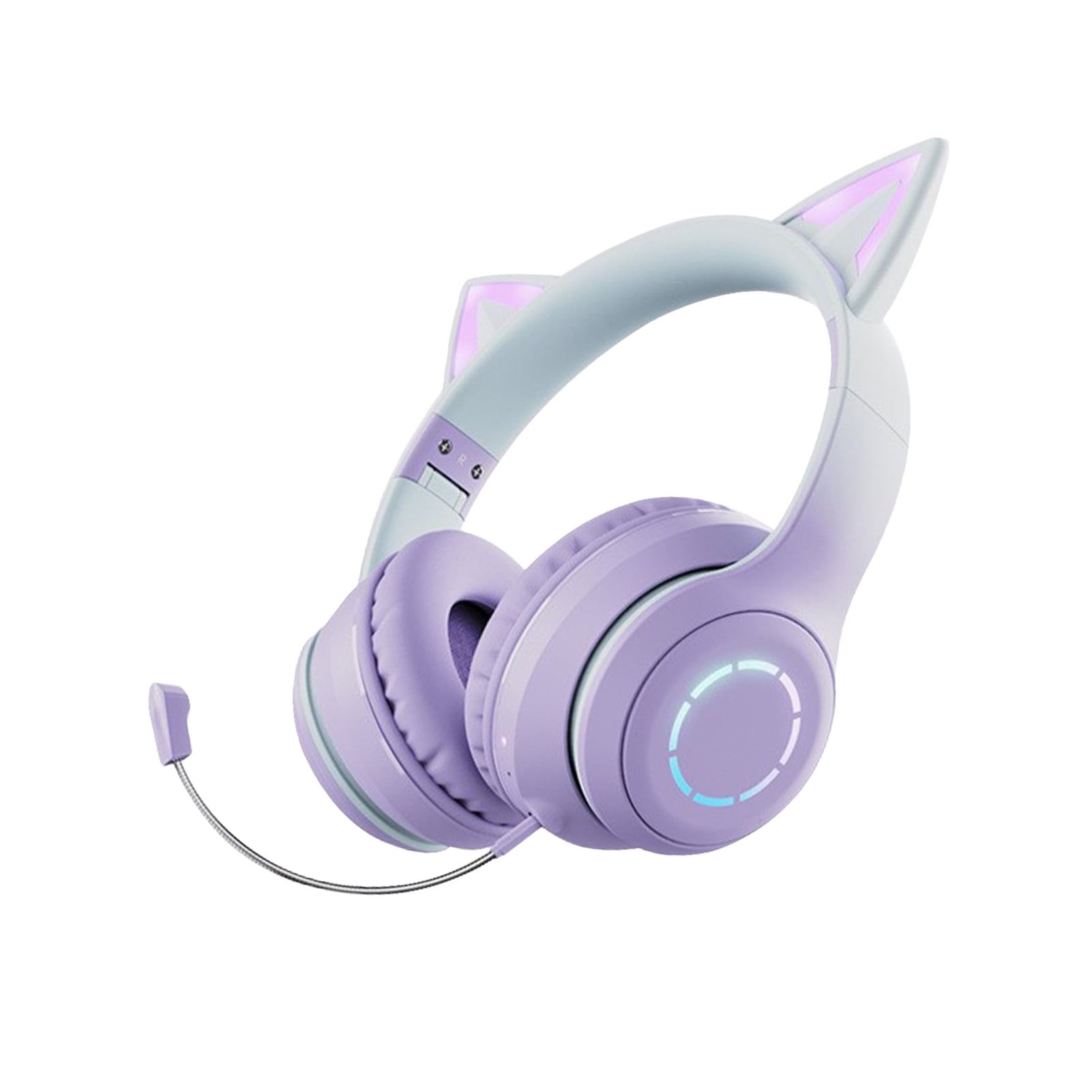 Glowing Cat Ear Headphones Foldable Over Ear Gaming Headset With ...