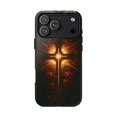 Glowing Christian Cross Eternal Faith Symbol with iPhone 17 to 11 Pro ...