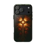 Glowing Christian Cross Eternal Faith Symbol with iPhone 17 to 11 Pro ...