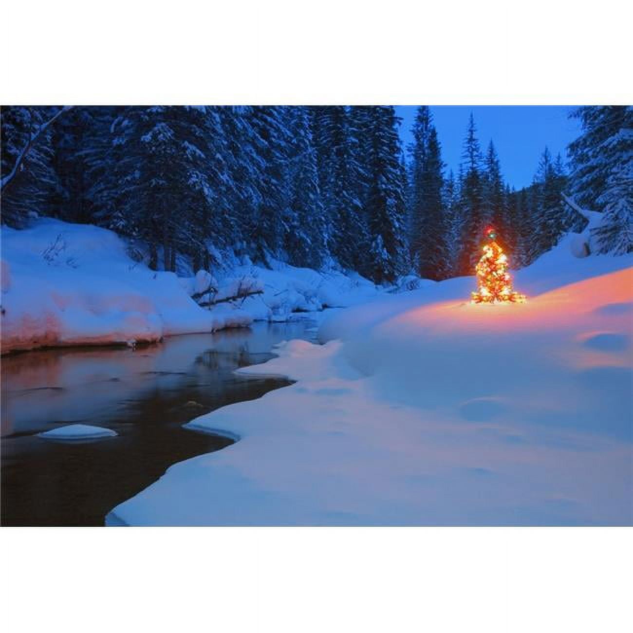 Glowing Christmas Tree by Mountain Stream Poster Print by Carson Ganci ...