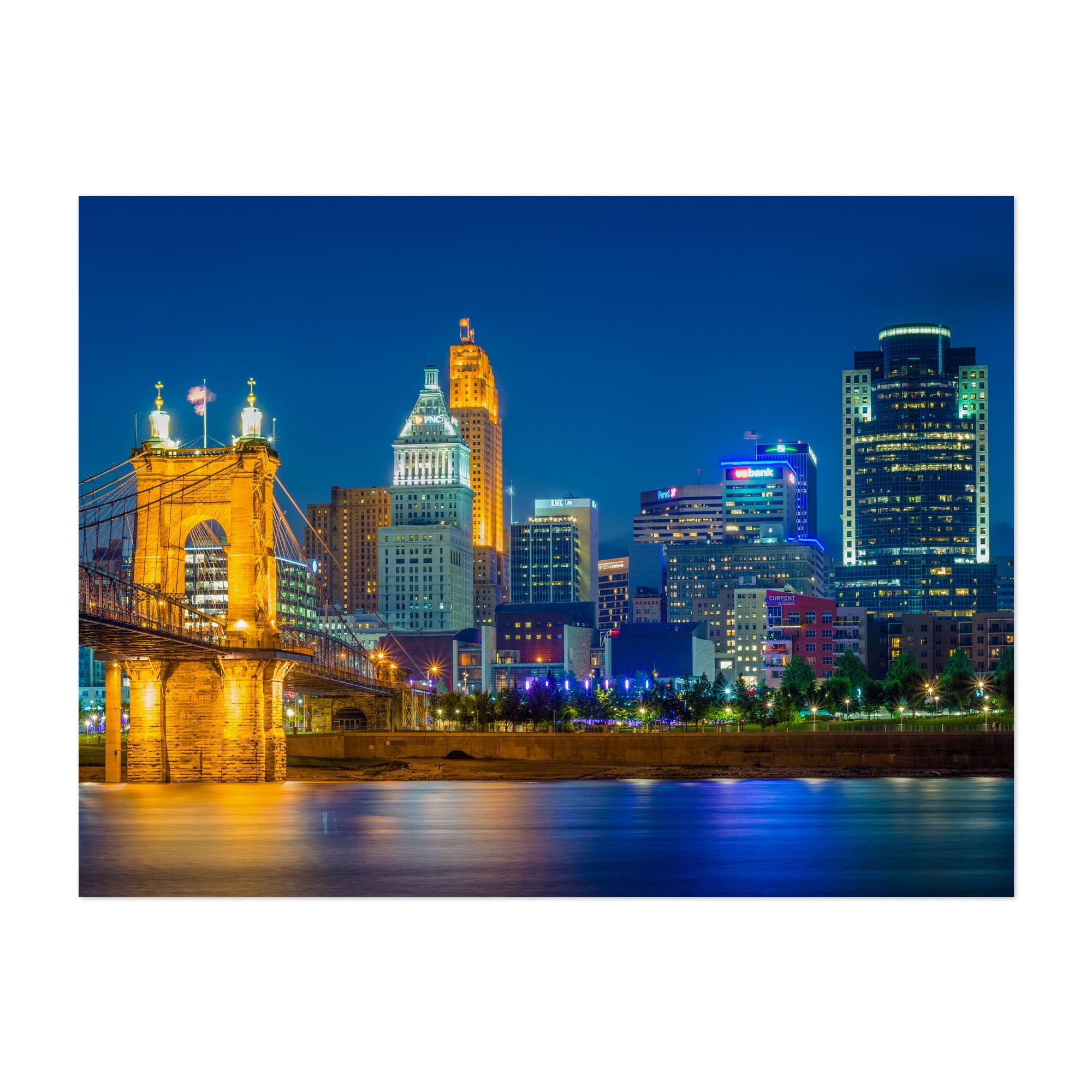 Glowing Cincinnati - Cincinnati Ohio Photography City Skyline Bridge ...
