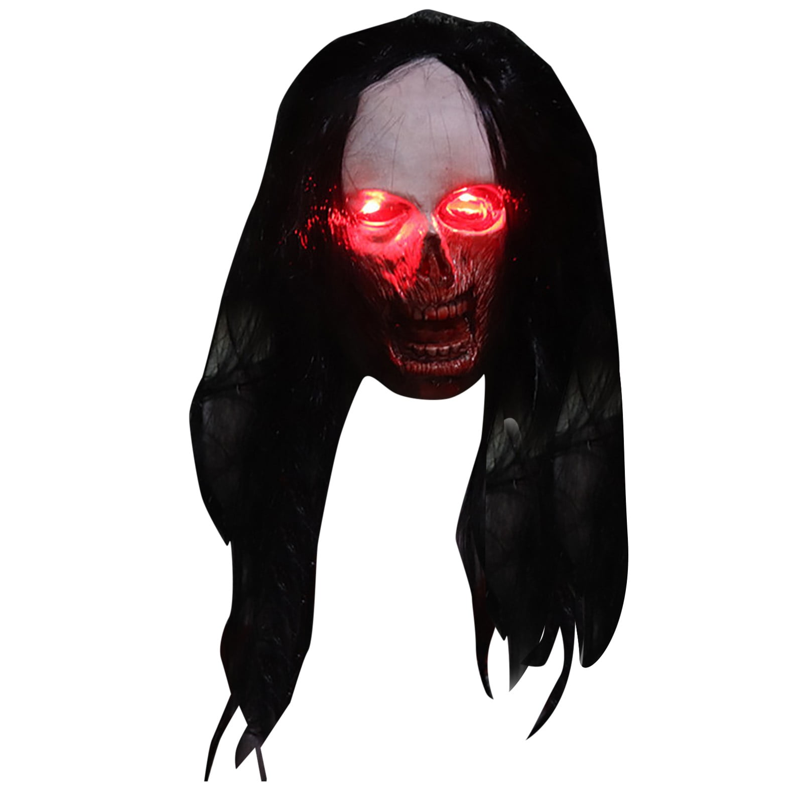 Glowing Eyes Scary Headgear Halloween Party Face Prop with Light Up ...