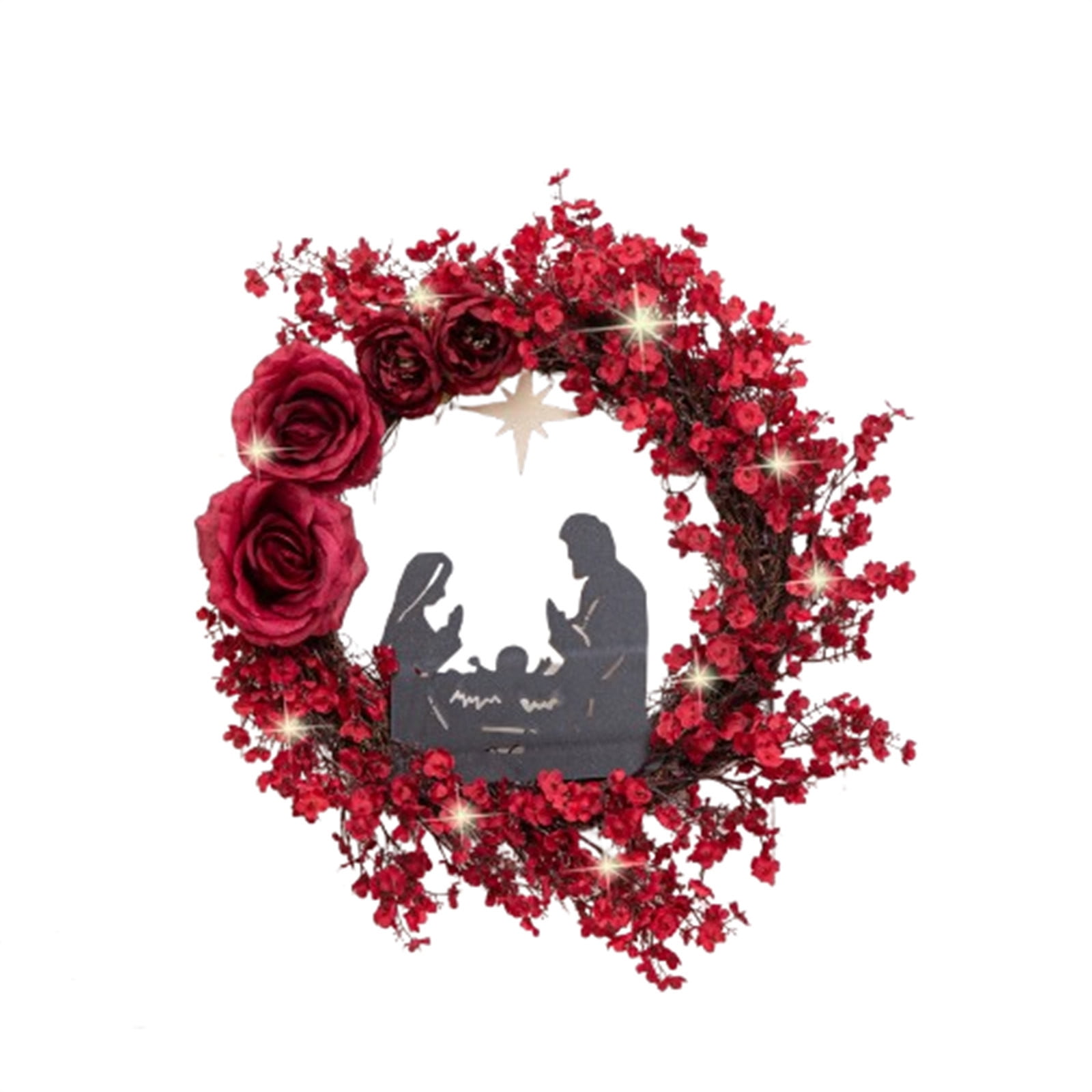 Glowing Flower Wreath For Christmas Decor With Holy Theme For Home And ...