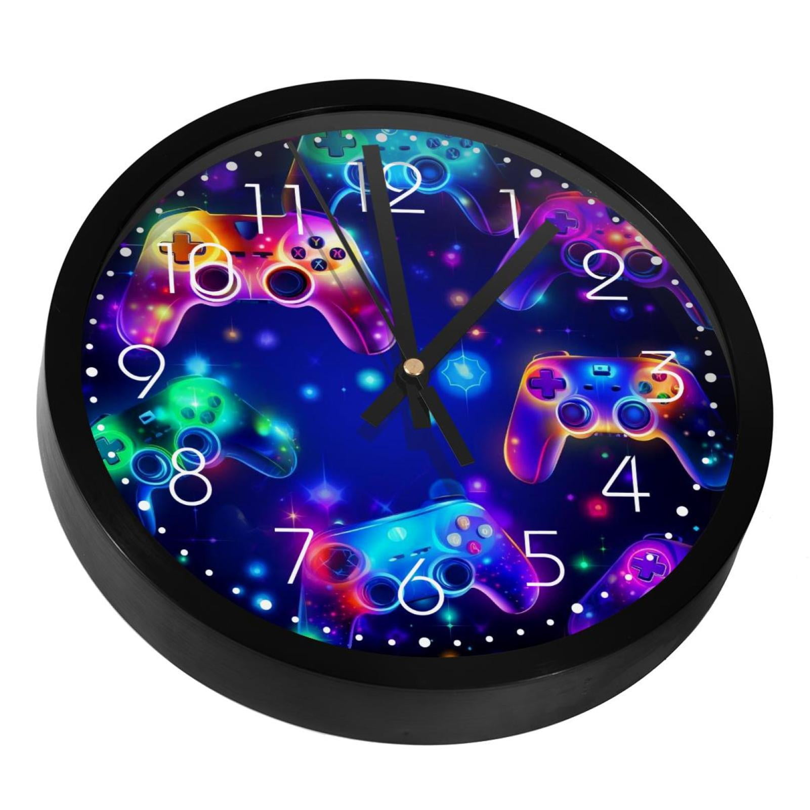 Glowing Gamepads Game Joysticks Silent Wall Clock, Non Ticking Battery ...