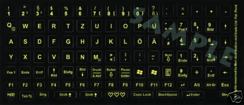 Glowing German Keyboard Stickers-Illuminate Keyboards - Walmart.com
