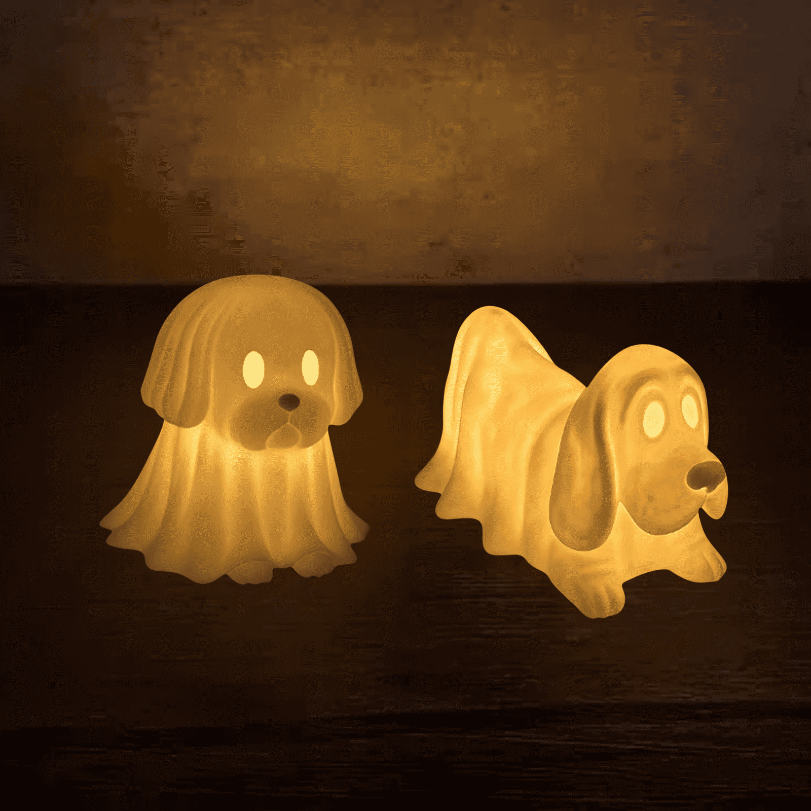 Glowing Ghost Dog Halloween,Ghost Dogs with LED Night Lights,Halloween ...