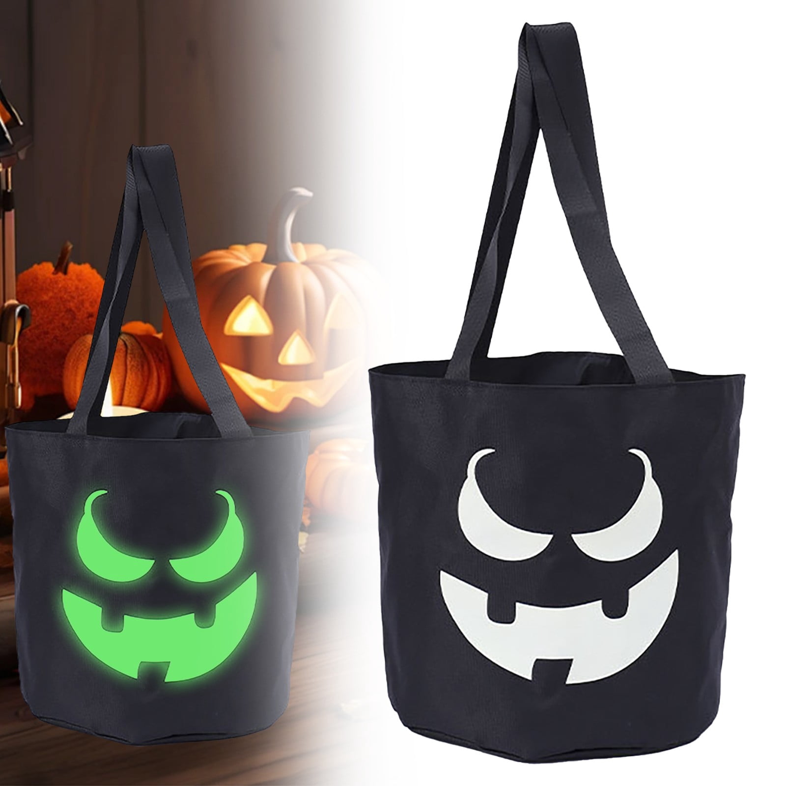 Glowing Halloween Basket Pumpkin Bucket – Led Trick Or Treat Candy Bag ...