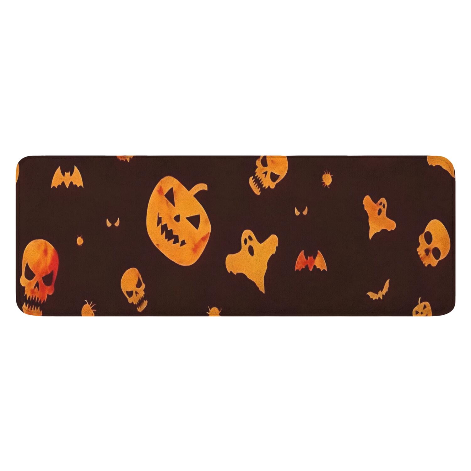 Glowing Halloween Icons Pattern Kitchen Rug Mat,Kitchen Runner Rugs Non ...