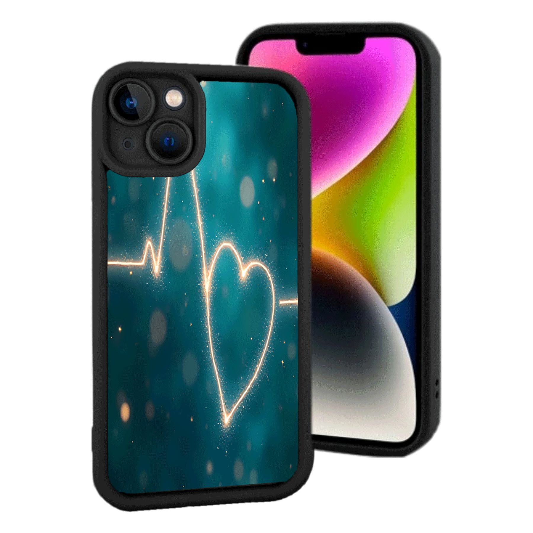 Glowing Heart EKG Pattern iPhone 15 Case - Lightweight Yellowing ...