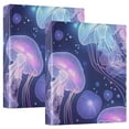 Glowing Jellyfish Bubbles 3 Ring Binders 1.5 inch Hardcover File ...