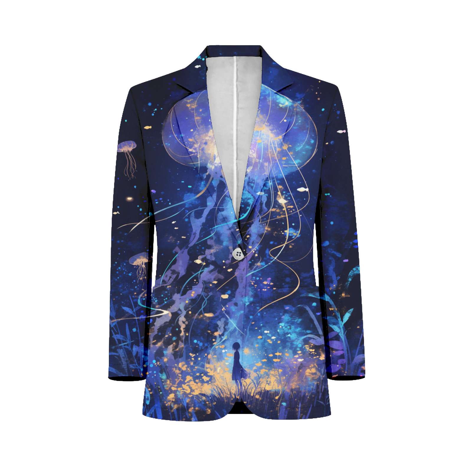Glowing Jellyfish Floating In Sea Men's Suit Blazer Casual Party Wear ...