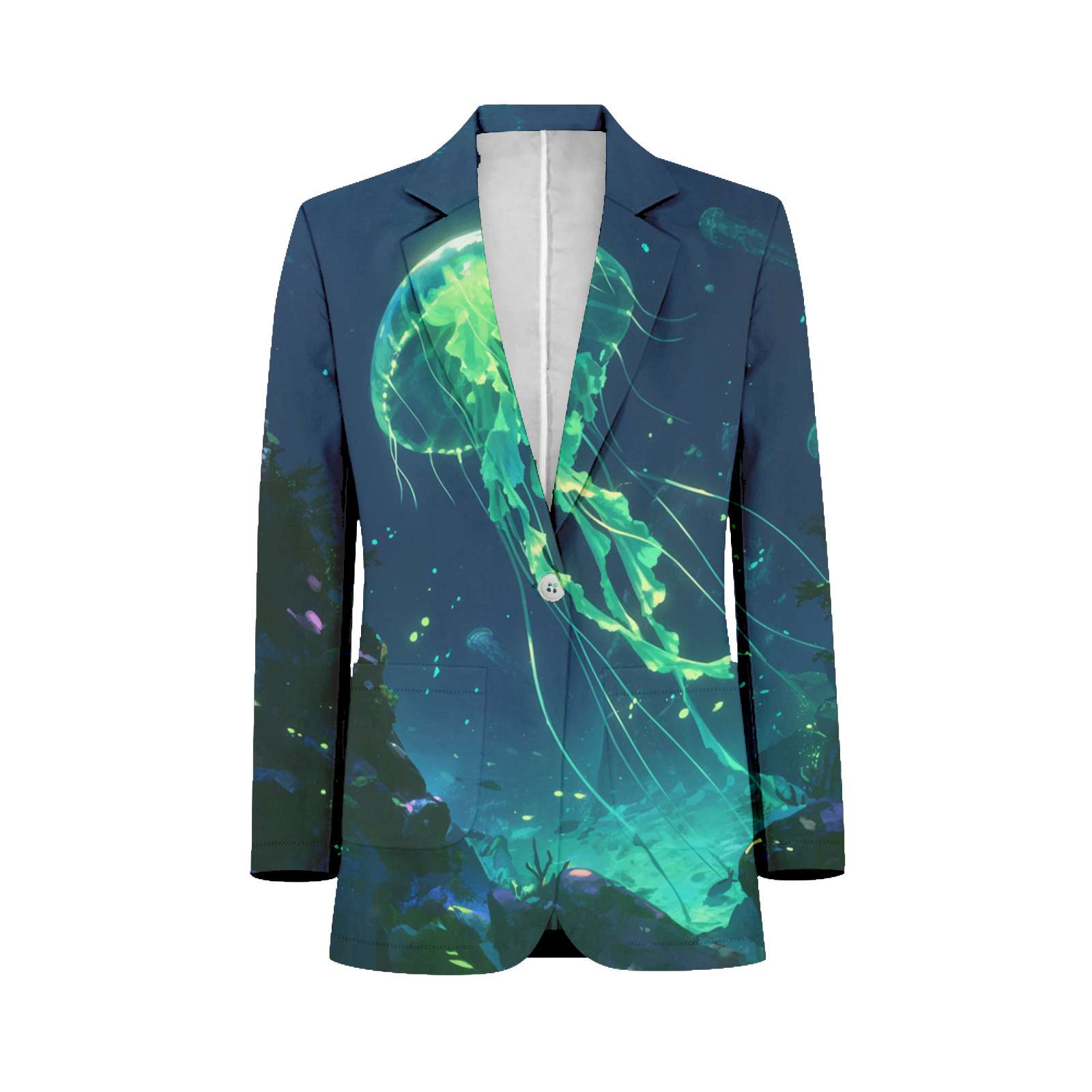 Glowing Jellyfish Floating In Sea Men's Suit Blazer Casual Party Wear ...