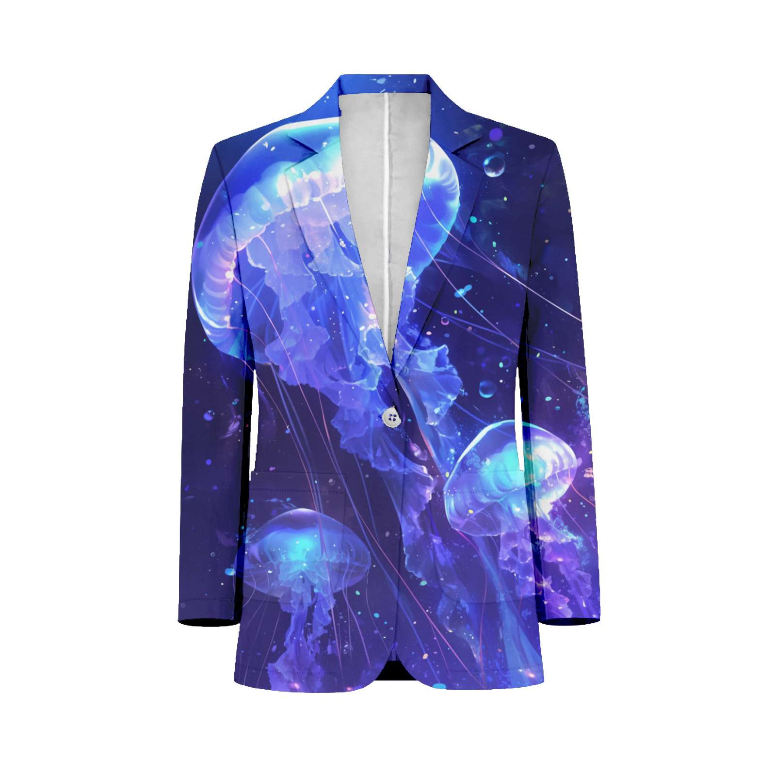 Glowing Jellyfish Floating In Sea Mens Suits Shawl Collar Slim Fit Suit ...