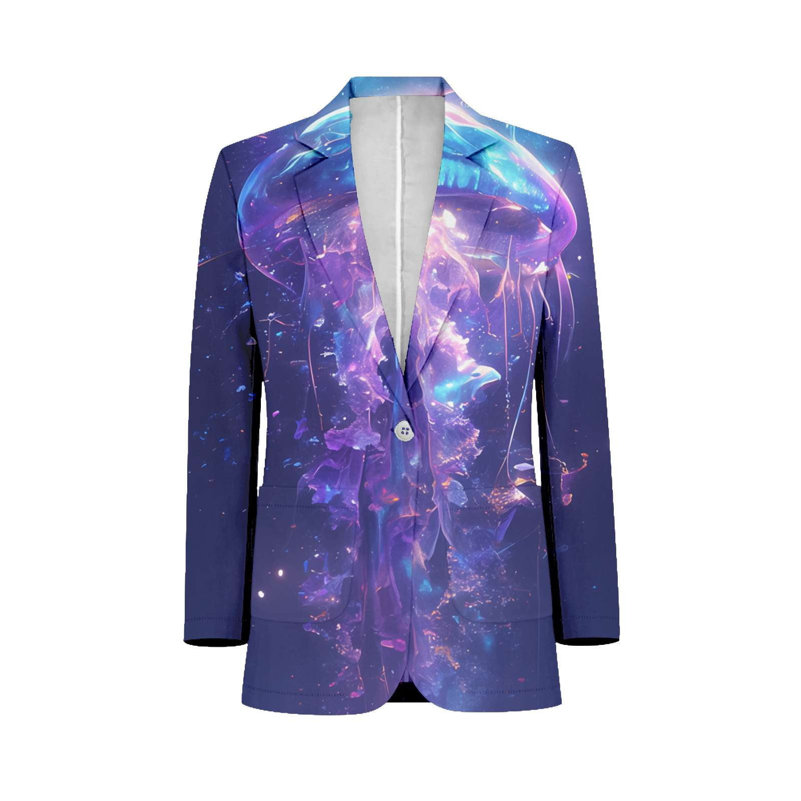 Glowing Jellyfish Floating In Sea Mens Suits Shawl Collar Slim Fit Suit ...