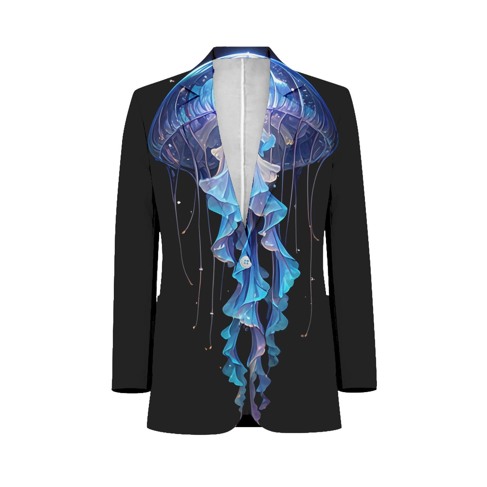 Glowing Jellyfish Floating In Sea Mens Suits Shawl Collar Slim Fit Suit ...
