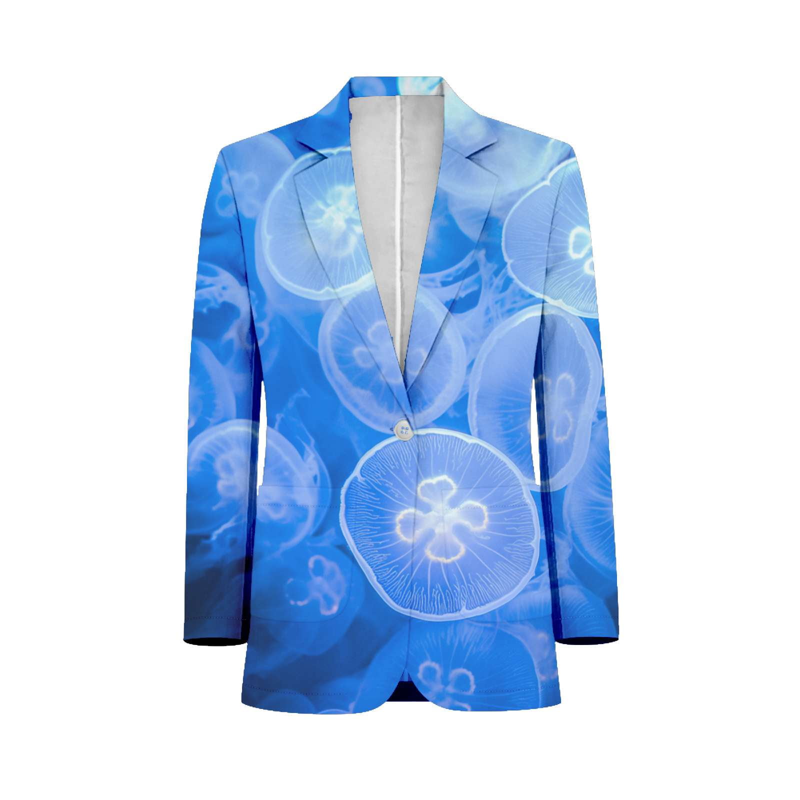 Glowing Jellyfish Floating In Sea Mens Suits Shawl Collar Slim Fit Suit ...