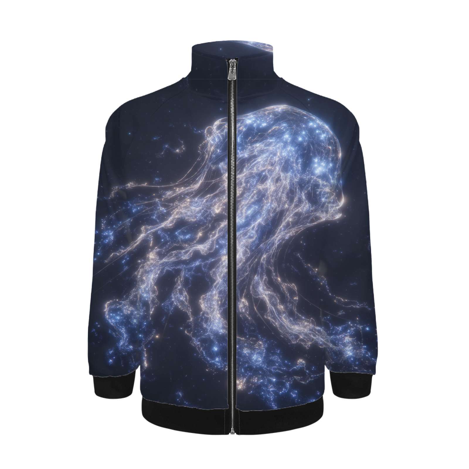 Glowing Jellyfish Nebula Jacket Men's Street Cool Long Sleeves Coat ...